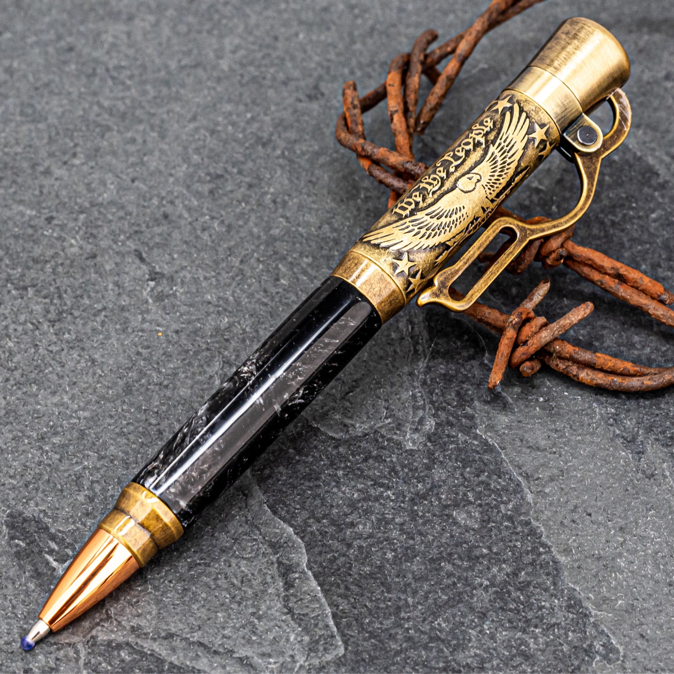 Lever Action Ballpoint Pen - Blackout | Grain Turner Wood & Resin Art
